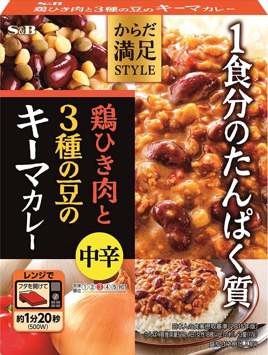 エスビー食品 からだ満足STYLE 鶏ひき肉と3種の豆のキーマカレー中辛 180G ×6箱 – Japacle