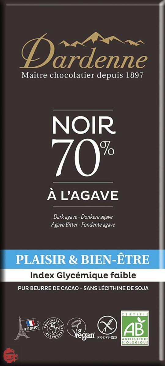 Organic Agave Chocolate Dark Cacao 70% 100g – Japacle