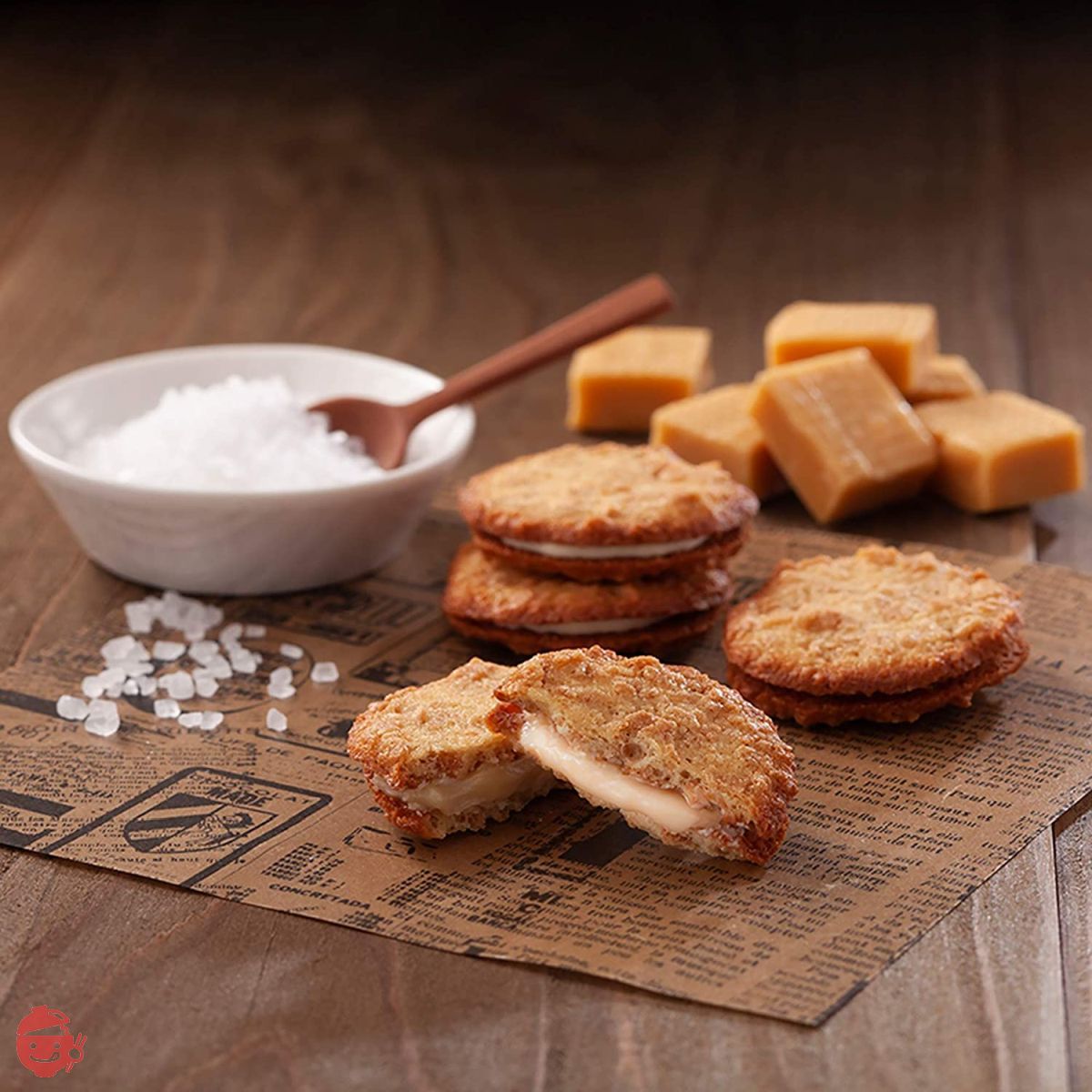 H. Sol Melty Sandwich 30 Pieces Salted Caramel Cream Sandwich Cookie W – Japacle