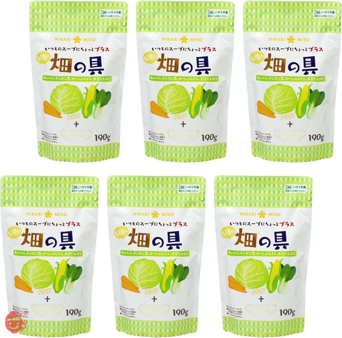 ひかり味噌 畑の具 190g 6袋セット 5種の乾燥野菜(チンゲン菜 キャベツ にんじん とうもろこし 大豆たんぱく) – Japacle