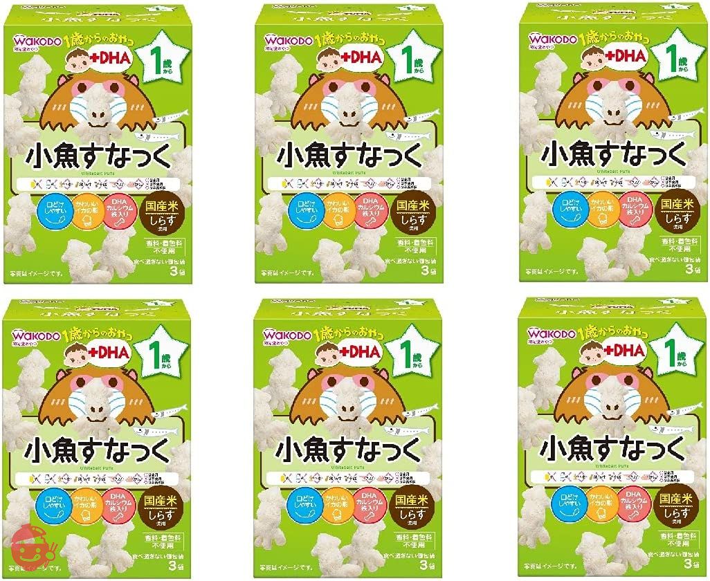 Wakodo Snacks from 1 year old + DHA Small fish snacks x 6 [From 1 year ...