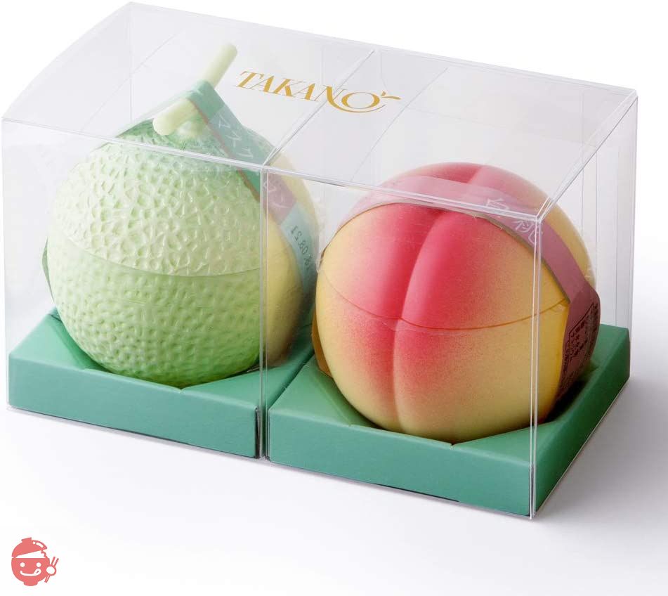 Shinjuku Takano Fruit Pure Jelly 2 EA (1 Muskmelon / 1 White Peach) Fr ...